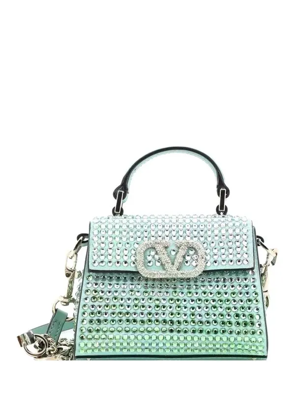 Valentino Garavani V Sling Top Handle Micro Satchel Crystal Embellished - Green