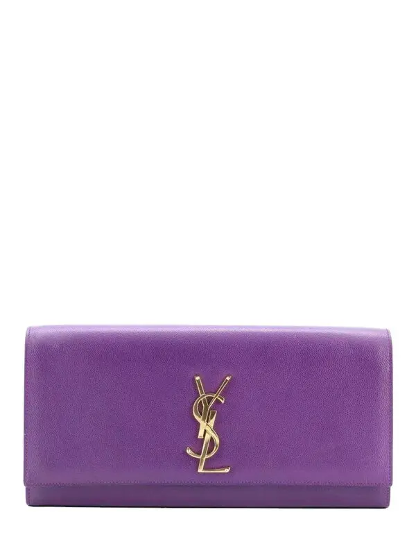 Saint Laurent Classic Monogram Long Clutch - Purple