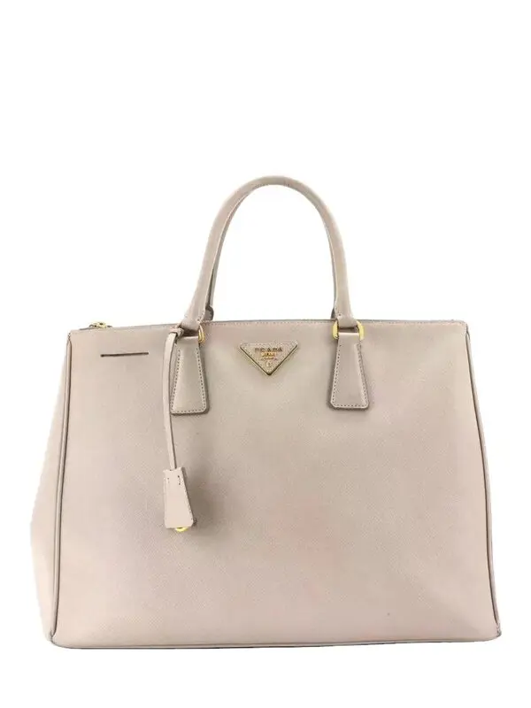 Prada Double Zip Lux Saffiano Leather Large Tote Bag - Grey