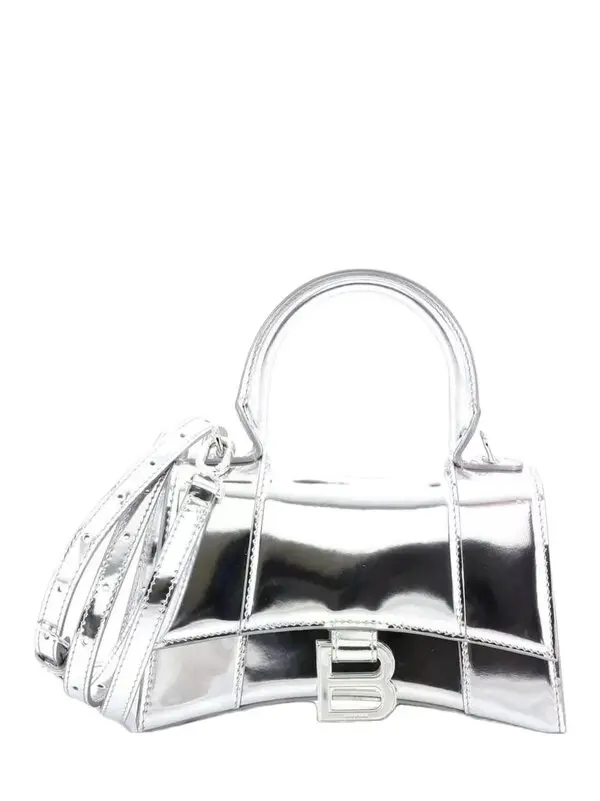 Balenciaga Hourglass Xs Top Handle Crossbody Bag - Silver