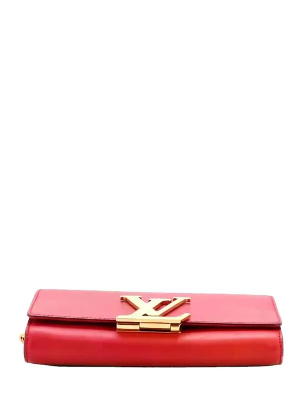 LOUIS VUITTON Chain Louise Leather Gm Clutch Bag - Red