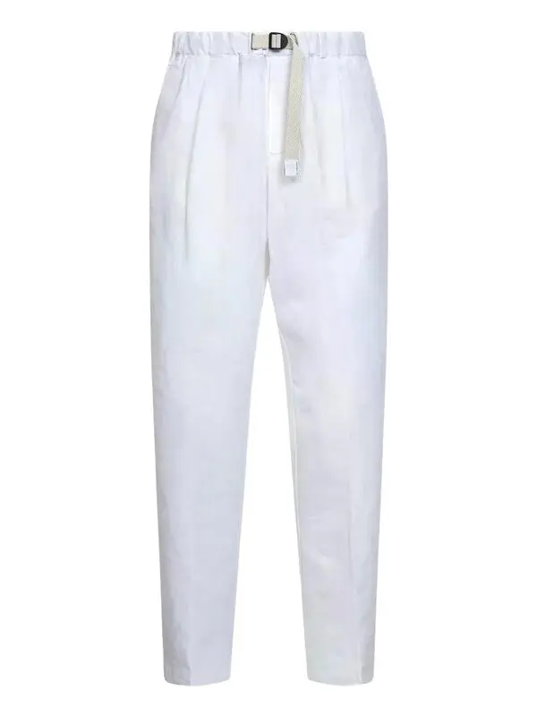 WHITE SAND Belted Trousers - White