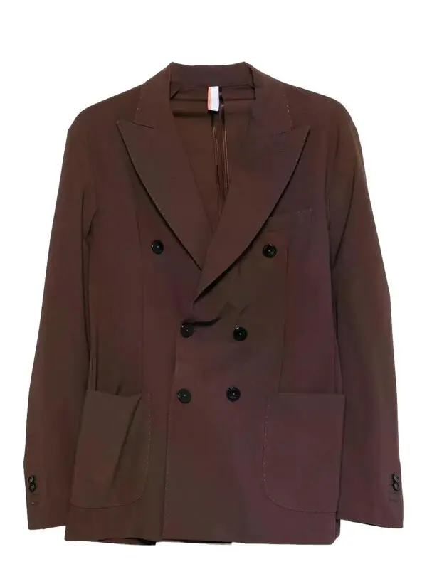 PMDS PREMIUM MOOD DENIM SUPERIOR Eritea Double-breasted Blazer - Brown