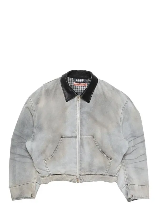 Acne Studios Faded Denim Bomber Jacket - White