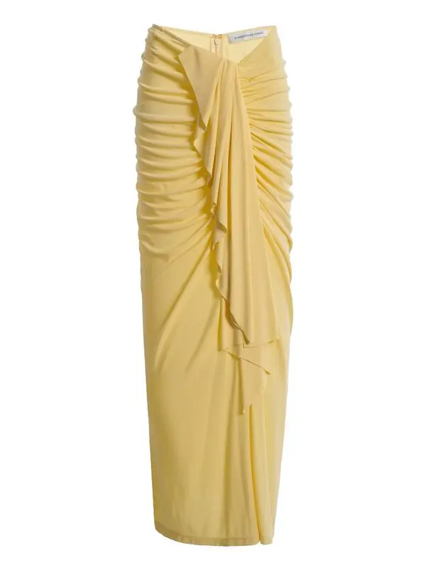 Christopher Esber Vivenda Drape Front Maxi Skirt - Yellow