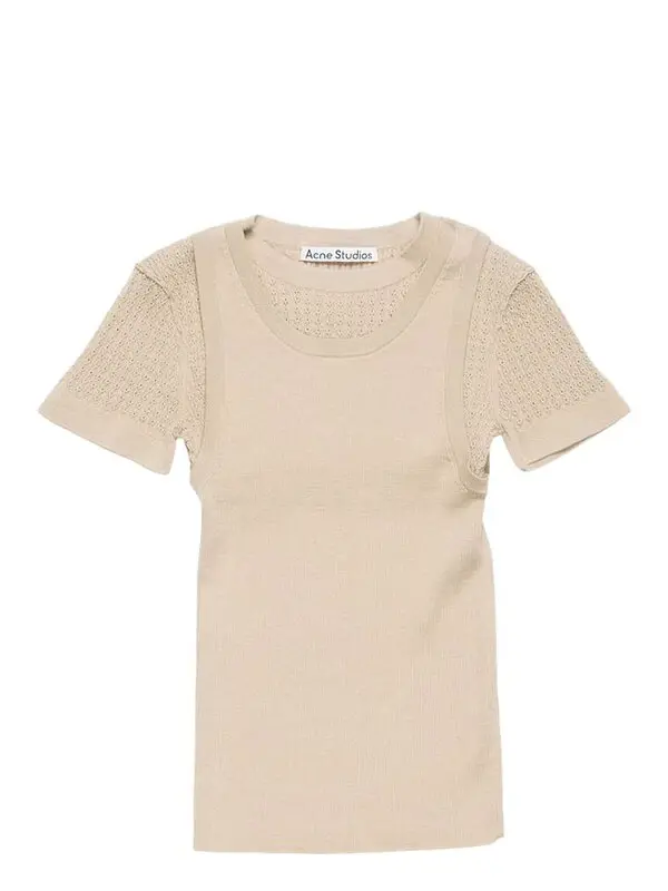Acne Studios Layered Knit Top - Beige