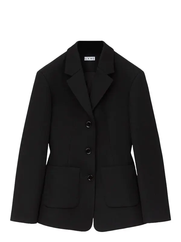 Loewe Wool Twill Tailored Jacket - Black