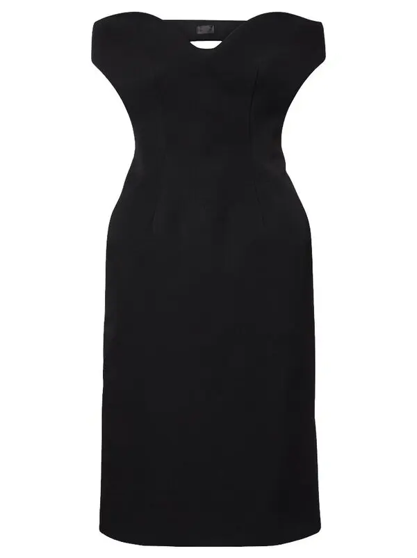 MUGLER Sculptural Midi Dress - Black