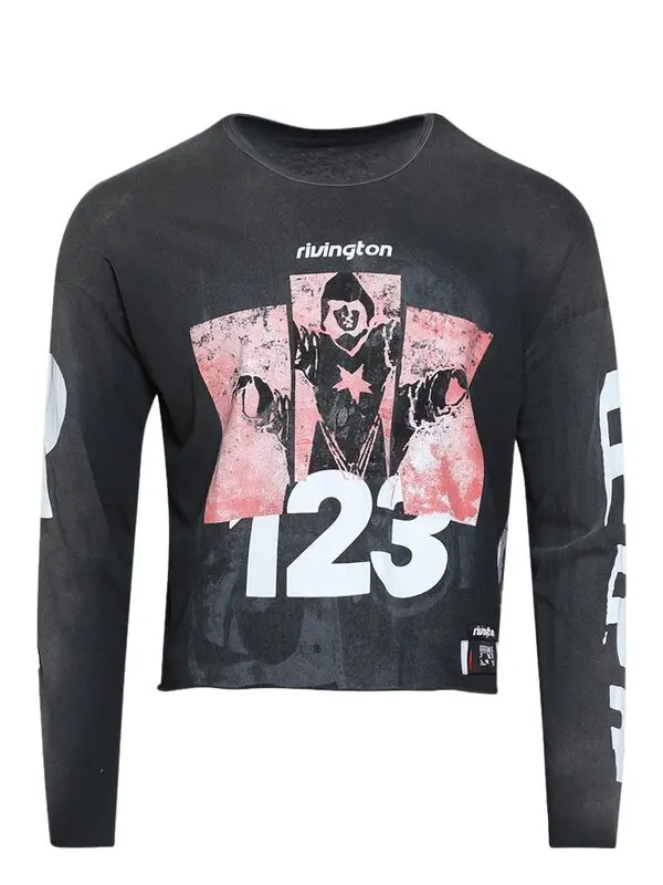 RIVINGTON ROI REBIS Left Out Enemy Long Sleeves Tee Vintage - Black
