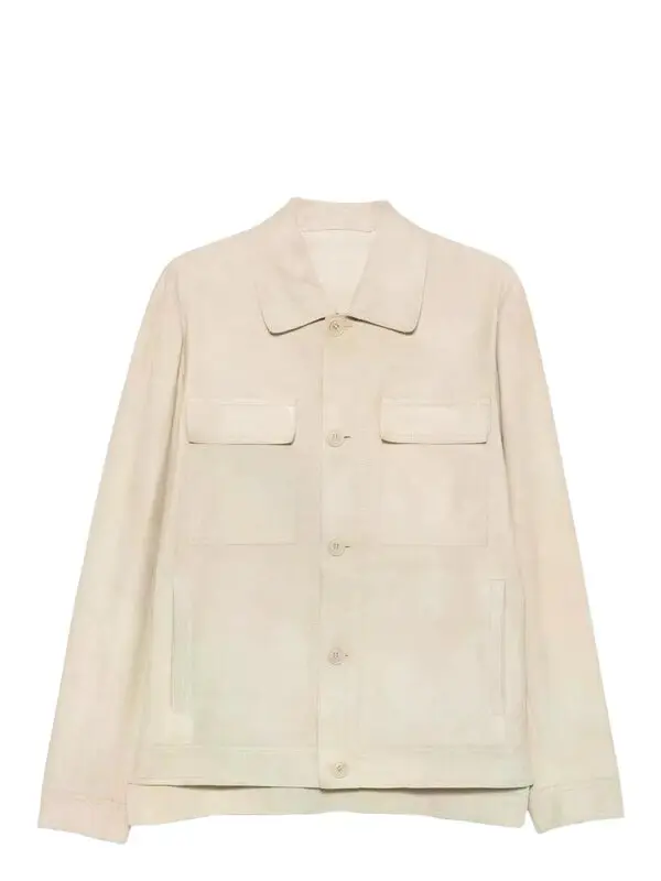 SALVATORE SANTORO Suede Shirt - Neutrals