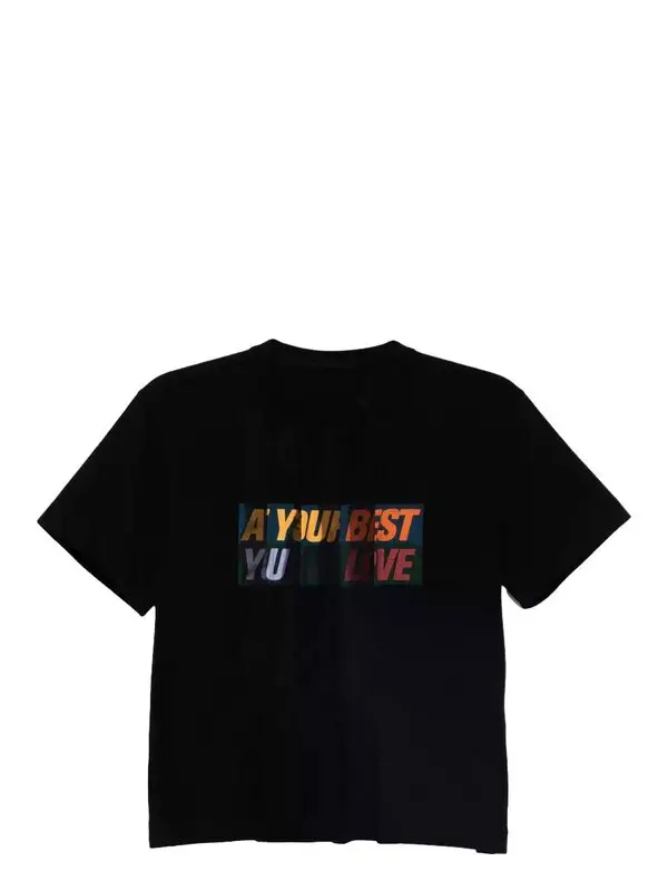 Sacai Slogan-print T-shirt - Black