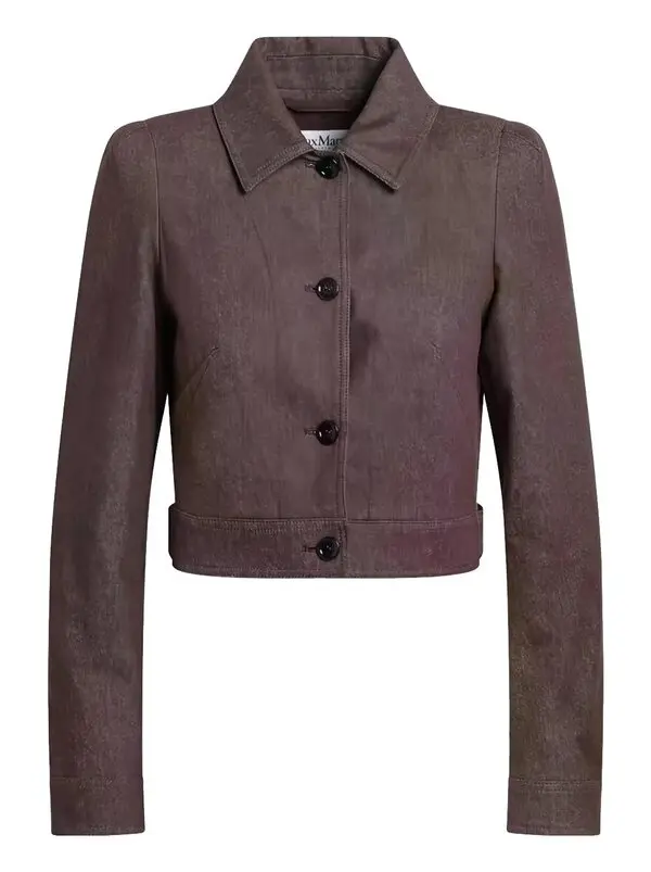 Max Mara Buttoned Cropped Jacket - Brown