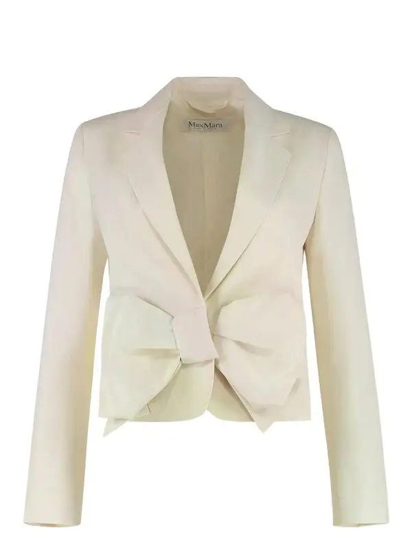 Max Mara Bow-detail Jacket - White