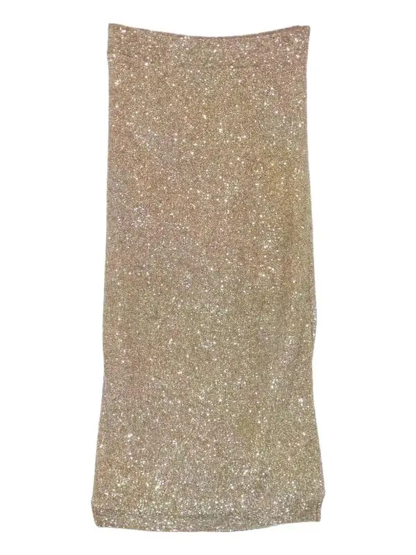 Brunello Cucinelli Sequin Embellished Midi Skirt - Neutrals