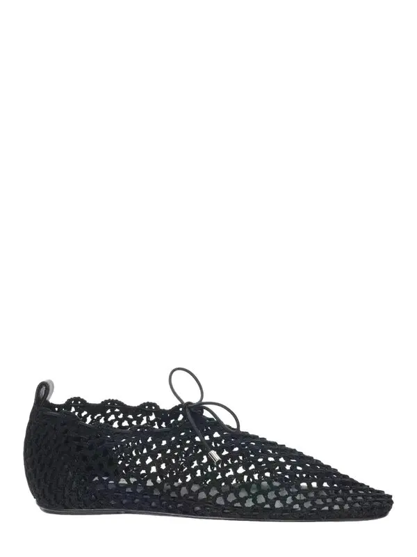 TOTEME Crochet Knit Ballet Flats - Black