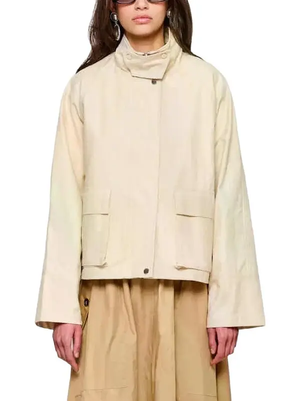OOF WEAR Cotton Single-breasted Coat - Neutrals