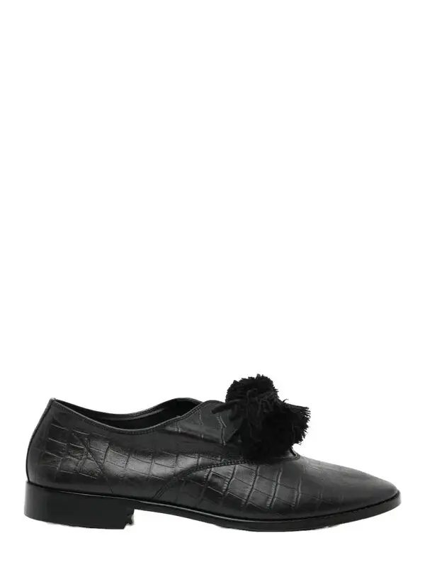 MIDORIKAWA Pompom Oxford Shoes - Black