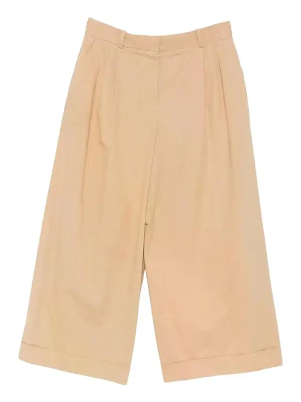 THE ROW Pleated Culottes Trousers - Neutrals