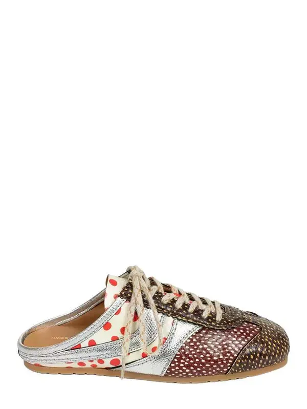 Dries Van Noten Polka-dot Lace-up Slip-ons - Brown