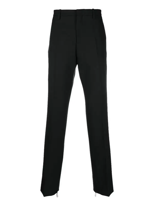 Off-White Straight-leg Trousers With Paperclip Detail - White