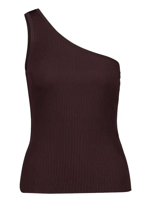 Zimmermann One Shoulder Ribbed Knit Top - Purple