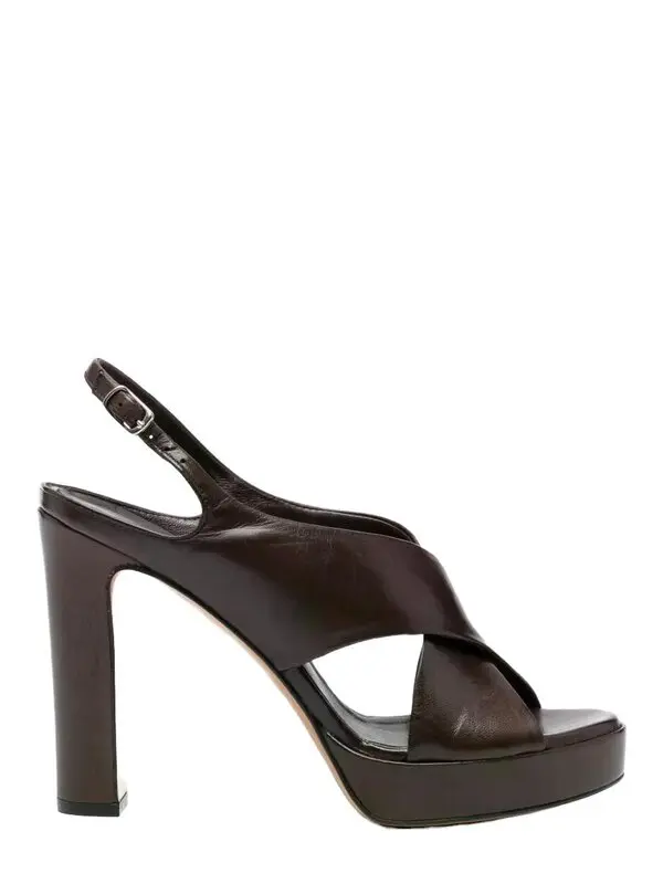 GUGLIELMO ROTTA Crossover-strap Platform Sandals - Brown