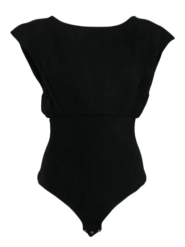 Elisabetta Franchi Ribbed Bodysuit - Black