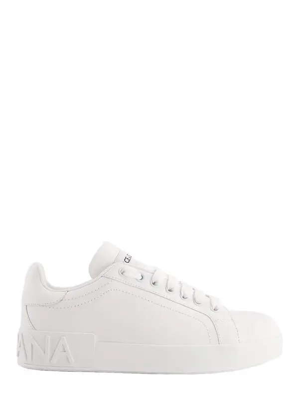 Dolce & Gabbana Portofino Calfskin Sneakers - White