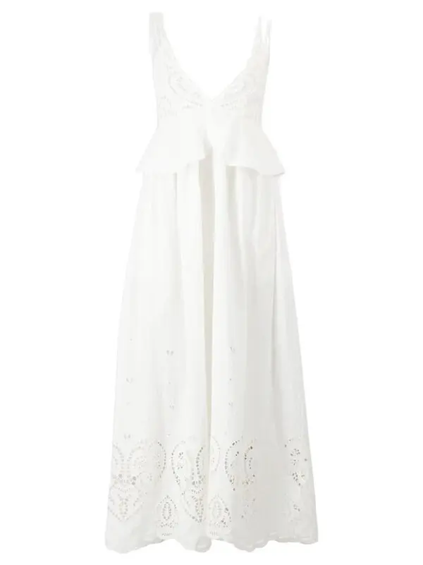 Stella McCartney Brodarie Anglaise Maxi Dress - White