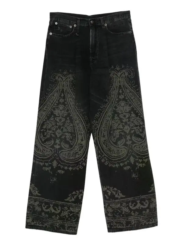 R13 Damon Paisley Jeans - Grey