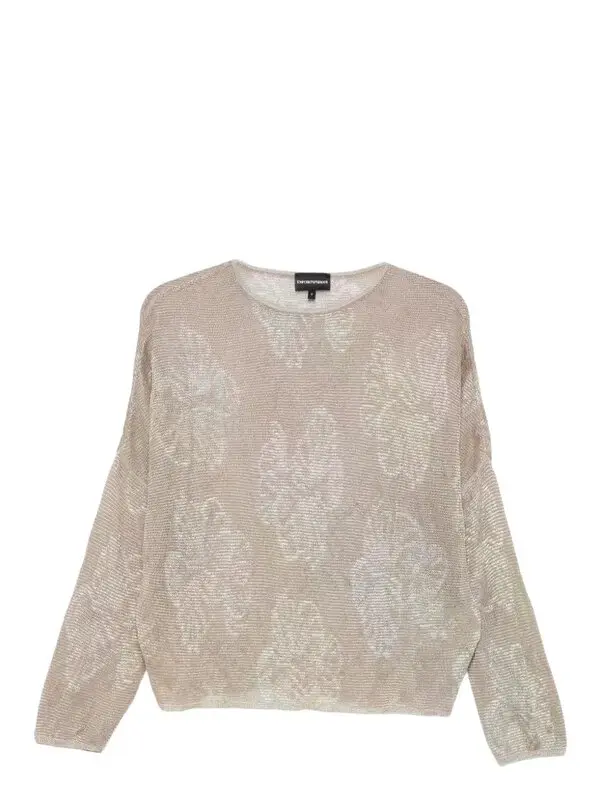 Emporio Armani Floral-motif Sweater - Neutrals