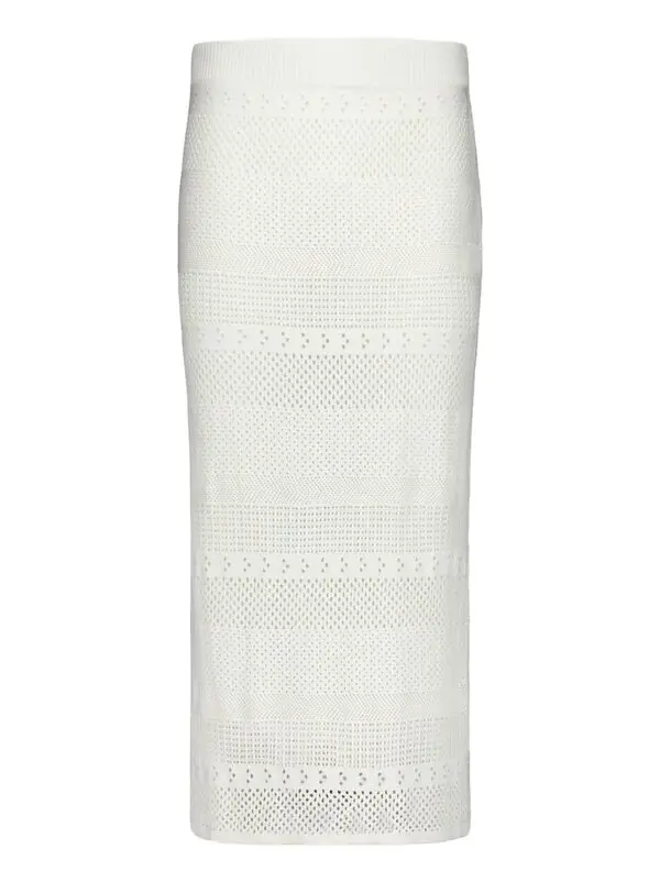 FRAME Crochet-knit Pencil Skirt - White