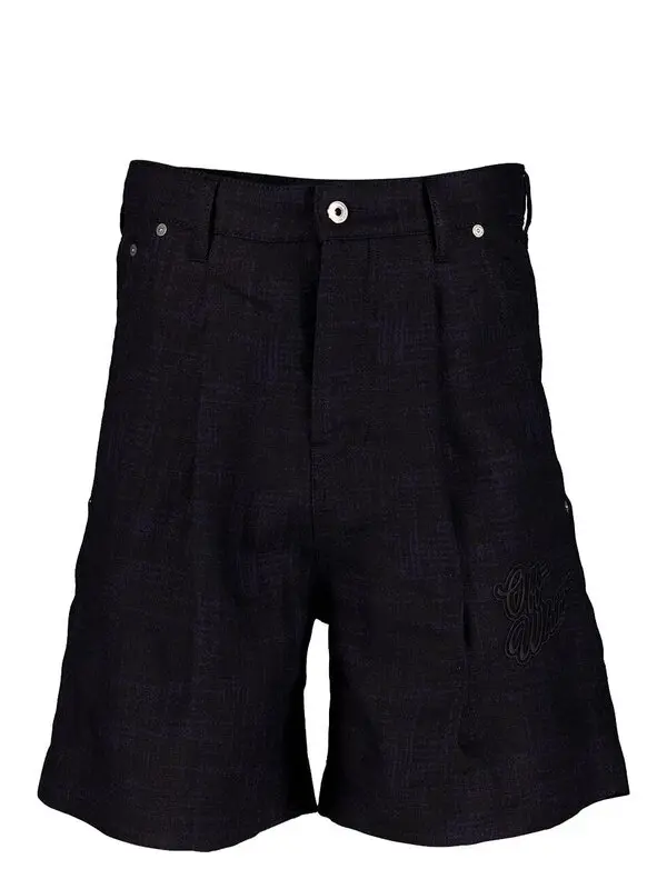 Off-White 90s Logo Linen Shorts - White