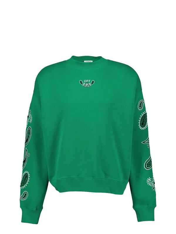 Off-White Green Bandana Crewneck - White