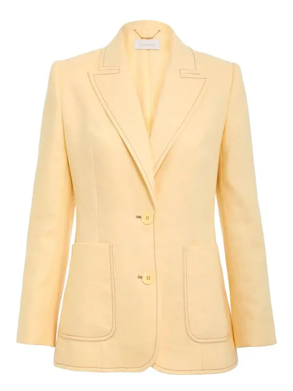Zimmermann Linen Tailored Blazer - Yellow