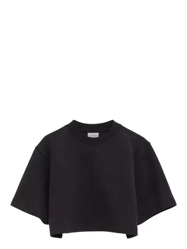 Balenciaga Crew-neck Crop Top - Black