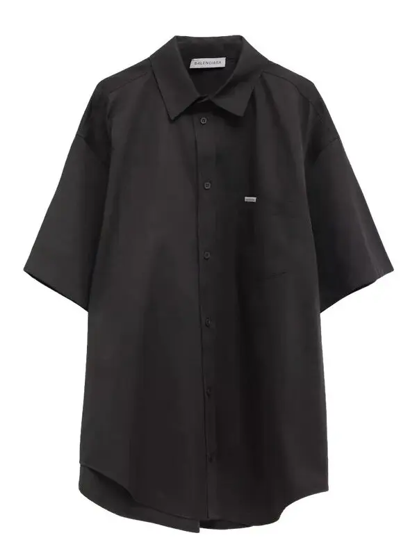 Balenciaga Logo Pocket Short-sleeve Shirt - Black