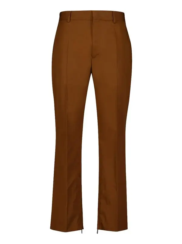 Off-White Slim Fit Cotton Trousers - White