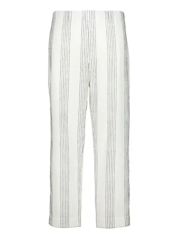 Commas Off-stripe Resort Trousers - White