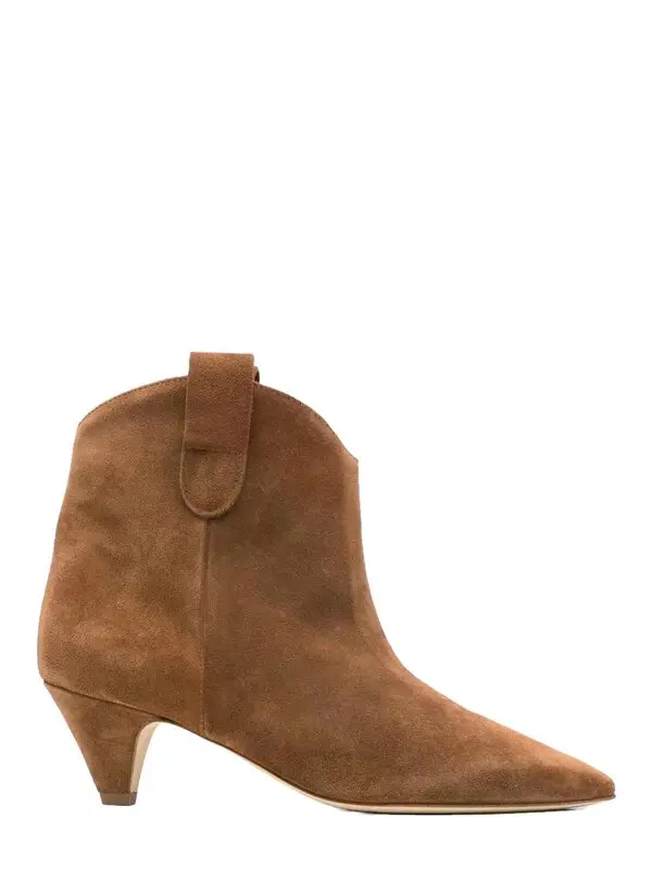 ANNA F. Point-toe Ankle Boots - Brown