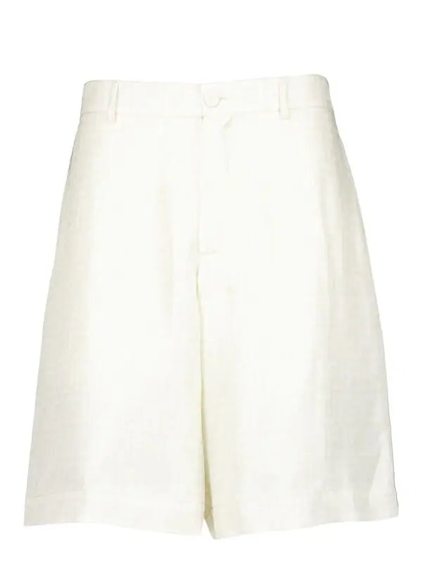 Fendi Ff Silk Bermuda Shorts - White
