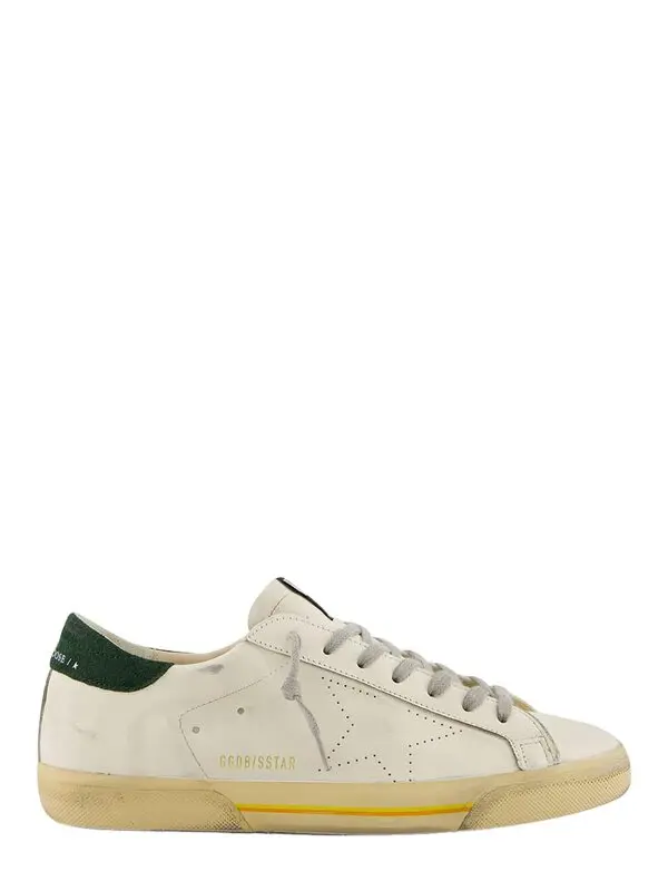 GOLDEN GOOSE Super-star Sneakers With Suede Heel - White