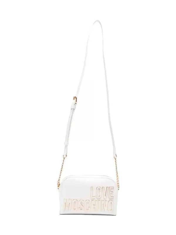 Moschino Lettering Cross Body Bag - White