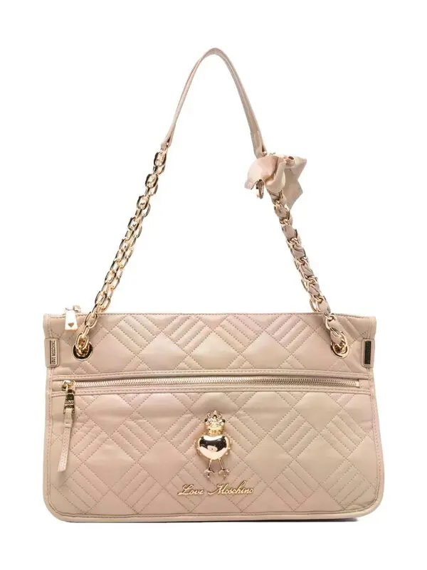 Moschino Quilted Chain Shoulder Bag - Neutrals