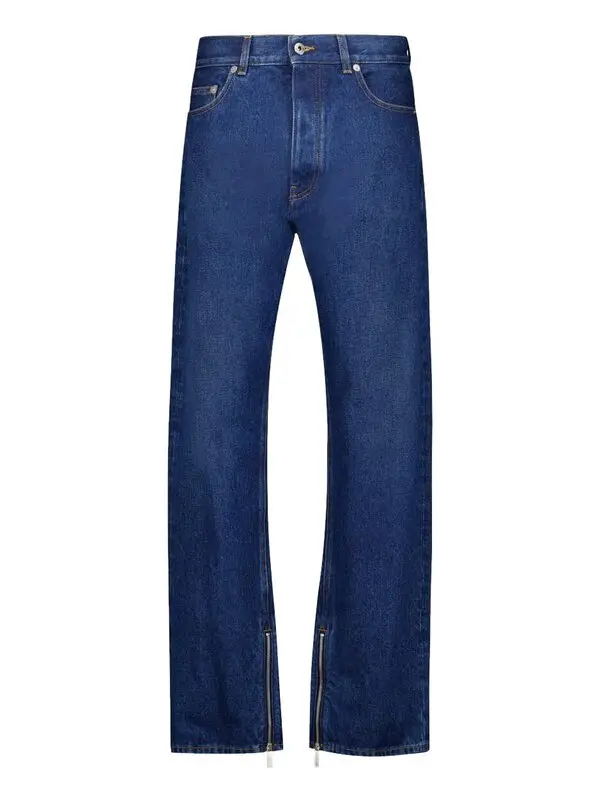 Off-White Arr Tab Zip Det Skate Wide-leg Jeans - White
