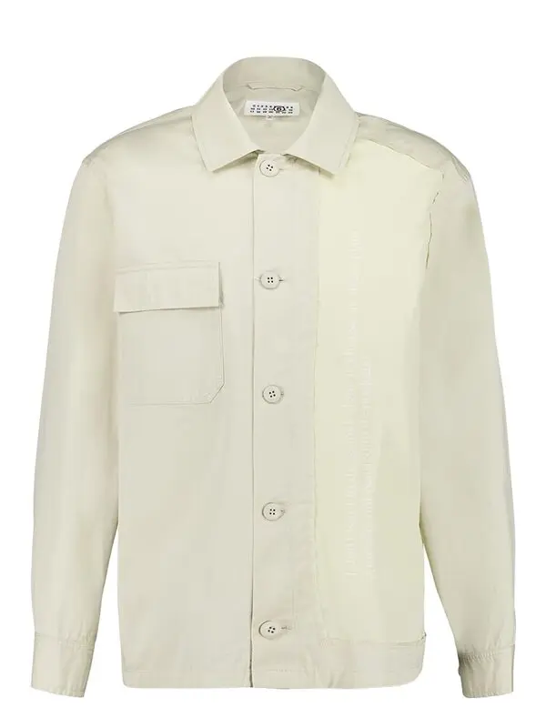 MAISON MARGIELA Sport Buttoned Cotton Jacket With Tonal Print - White