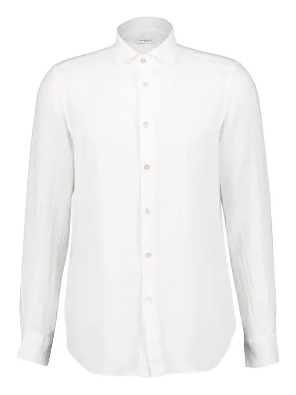 Boglioli Regular Fit Linen Button-up Shirt - White