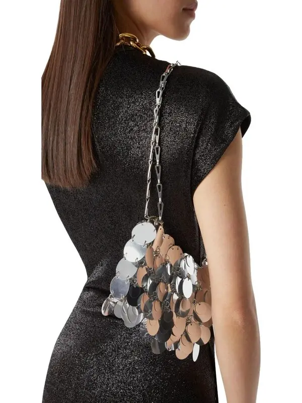 Rabanne Sparkle Discs Nano Bag - Silver