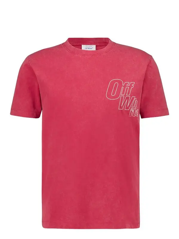 Off-White Coral Red Outline Arrow T-shirt - White