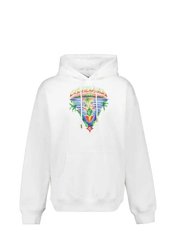 Casablanca Innocence Triangle Long Sleeve Hooded Sweatshirt - White